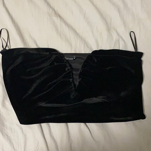 Zara | Tops | Zara Velvet Black Tube Top | Poshmark